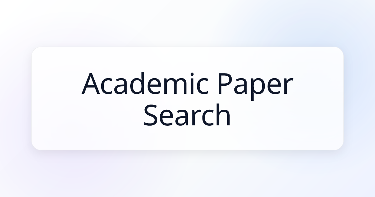 Academic Paper Search MCP Server | Awesome MCP Servers