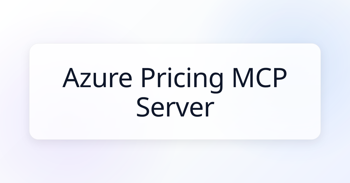 Azure Pricing MCP Server | Awesome MCP Servers