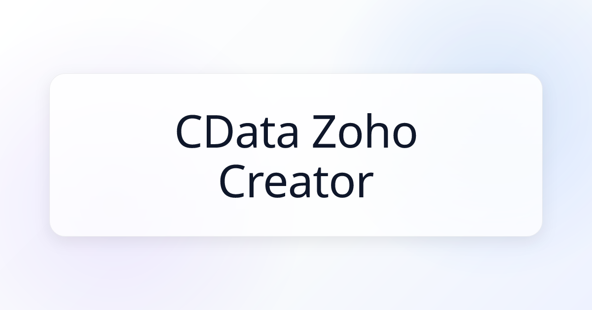 CData Zoho Creator | Awesome MCP Servers