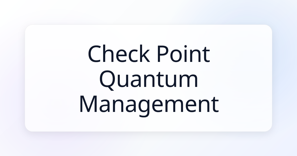 Check Point Quantum Management | Awesome MCP Servers