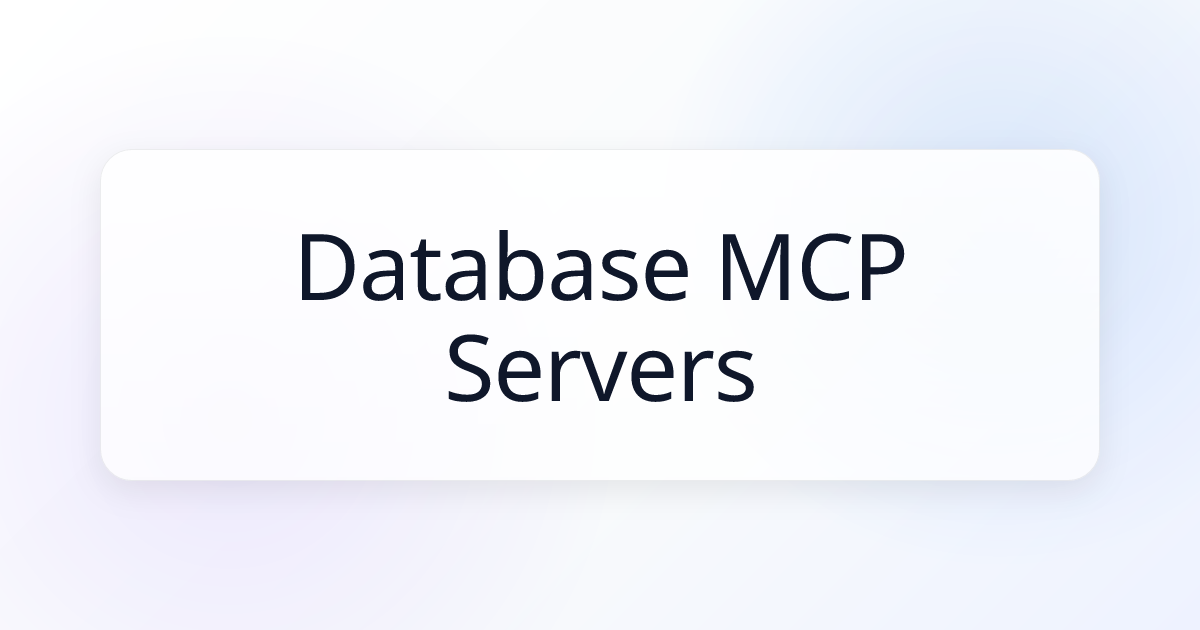 Database MCP Servers | Awesome MCP Servers