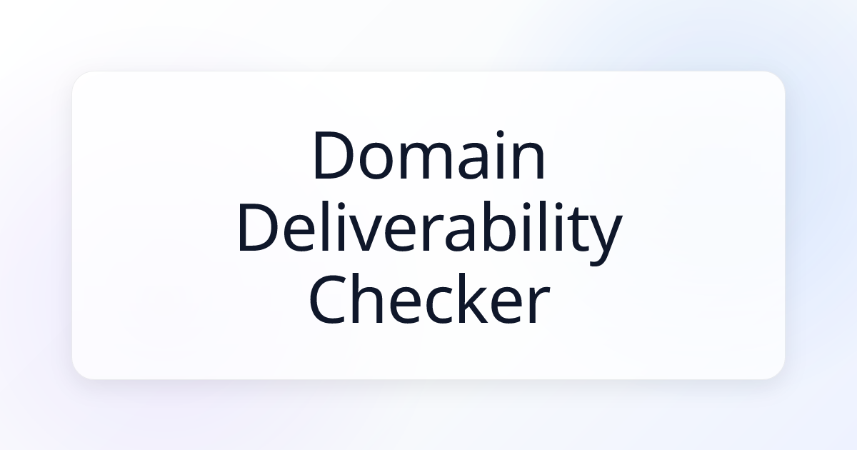 Domain Deliverability Checker MCP Server | Awesome MCP Servers