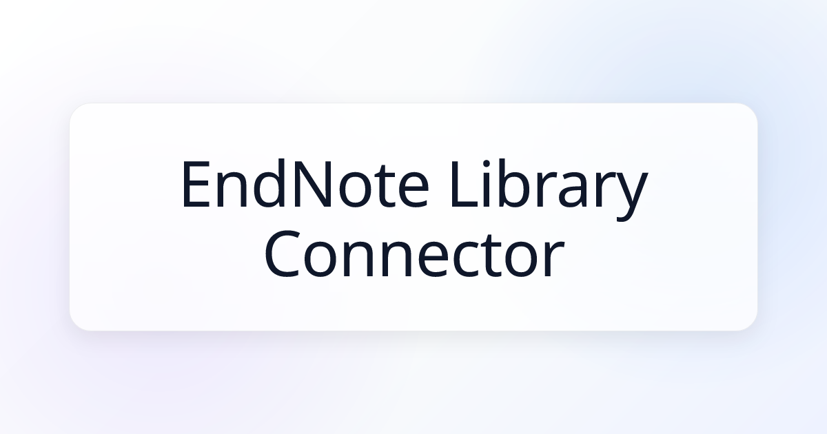 EndNote Library Connector | Awesome MCP Servers