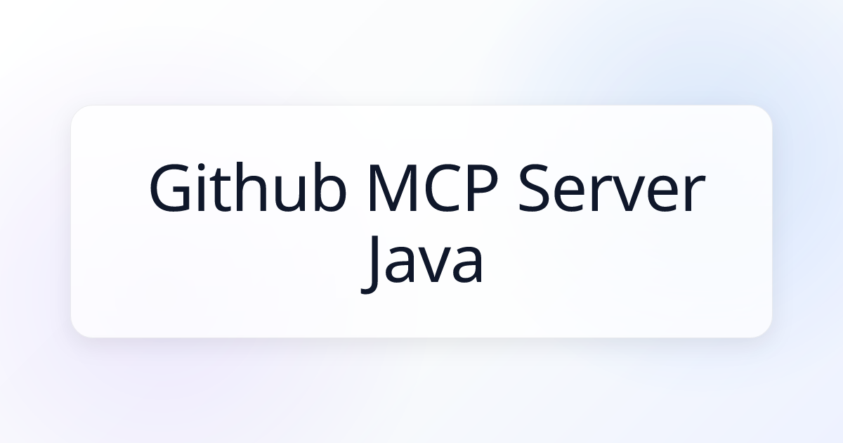 Github MCP Server Java | Awesome MCP Servers