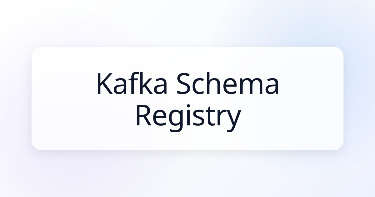 Kafka Schema Registry | Awesome MCP Servers