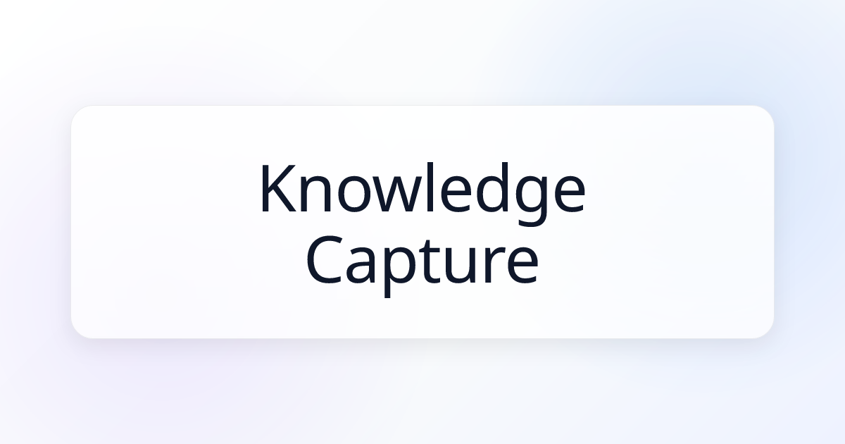 Knowledge Capture | Agent Skills Library