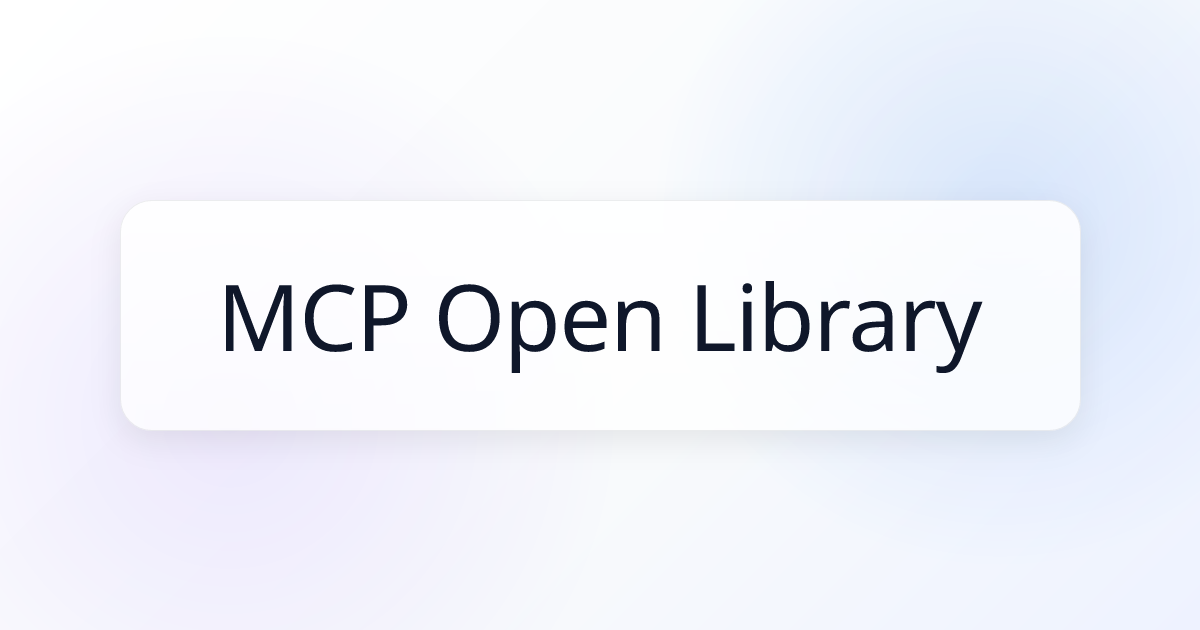 MCP Open Library Server | Awesome MCP Servers