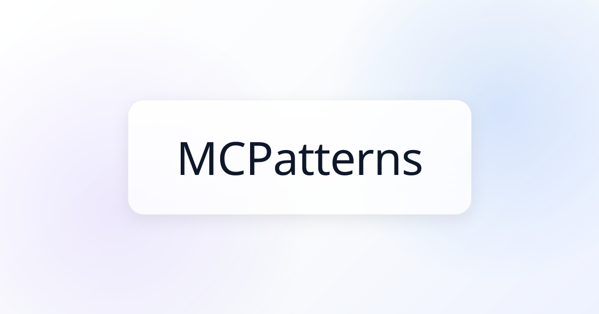 MCPatterns | Awesome MCP Servers