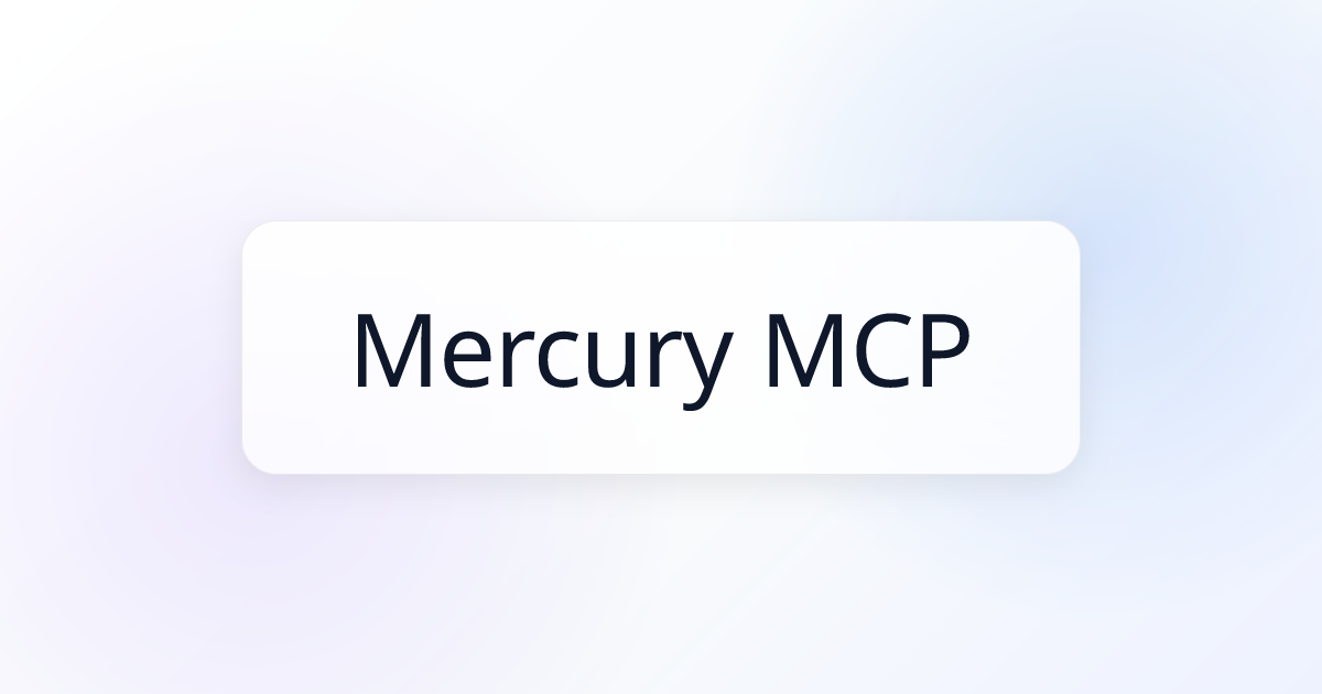 Mercury MCP Server | Awesome MCP Servers