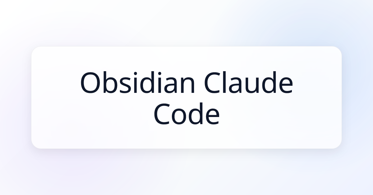 Obsidian Claude Code MCP Server | Awesome MCP Servers