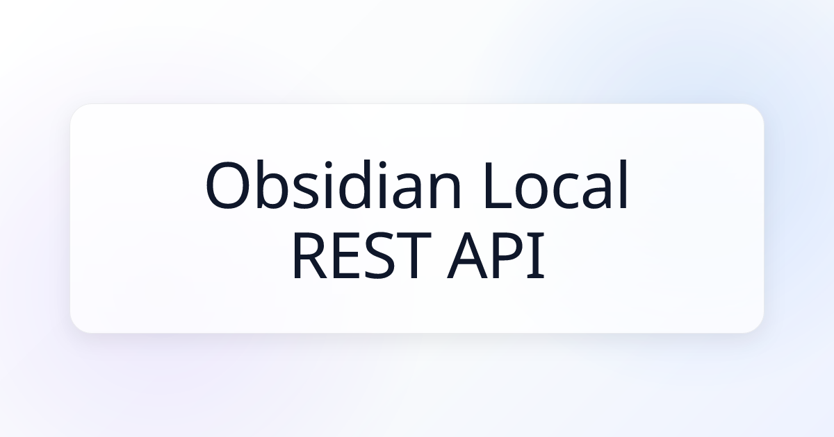 Obsidian Local REST API MCP Server | Awesome MCP Servers