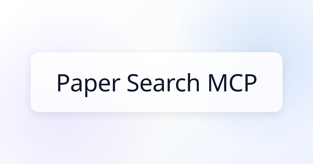 Paper Search MCP | Awesome MCP Servers