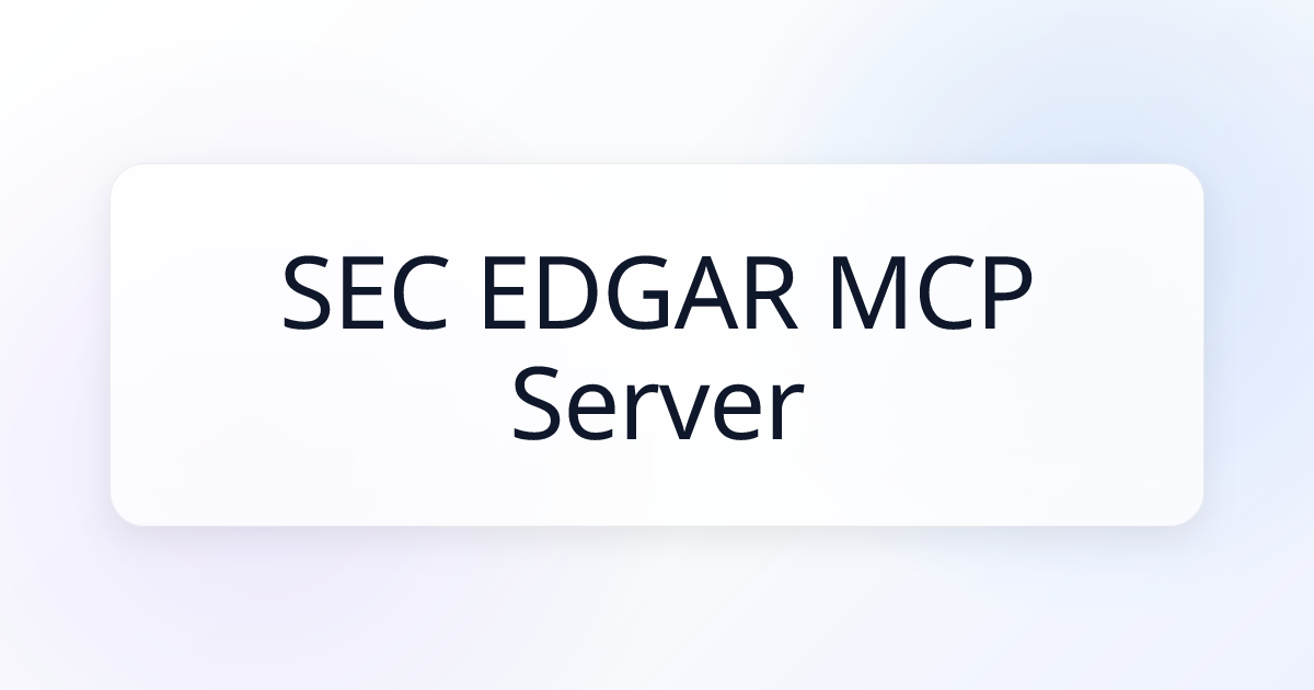 SEC EDGAR MCP Server | Awesome MCP Servers