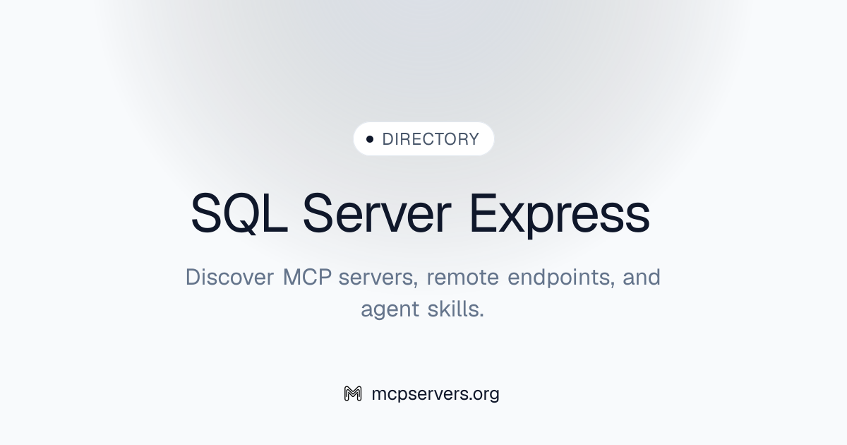 SQL Express MCP Server | Awesome MCP Servers