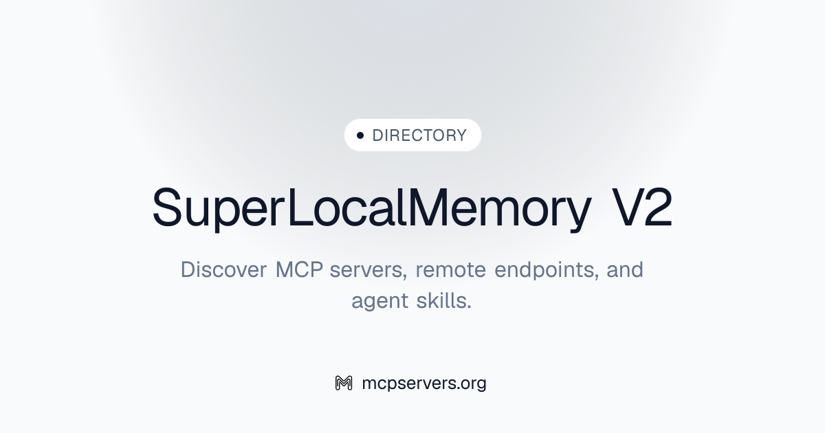 SuperLocalMemory V2 MCP Server | Awesome MCP Servers