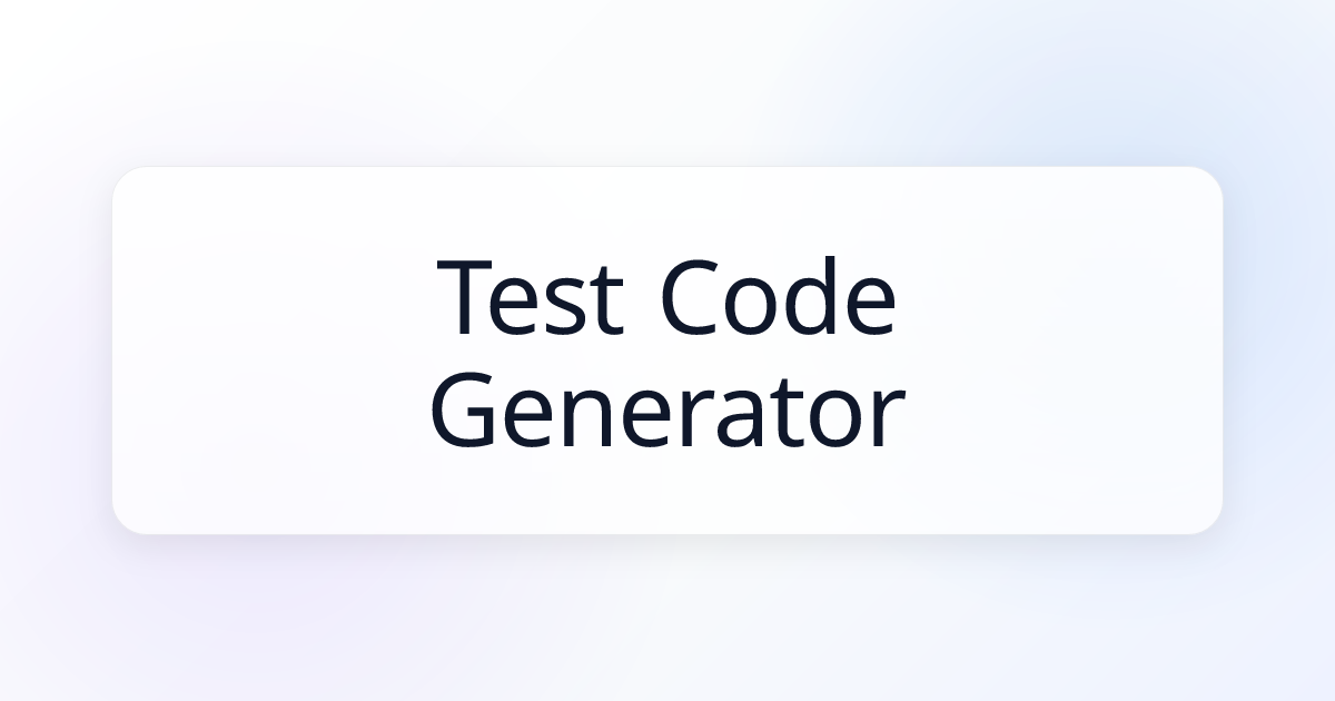 Test Code Generator MCP Server | Awesome MCP Servers
