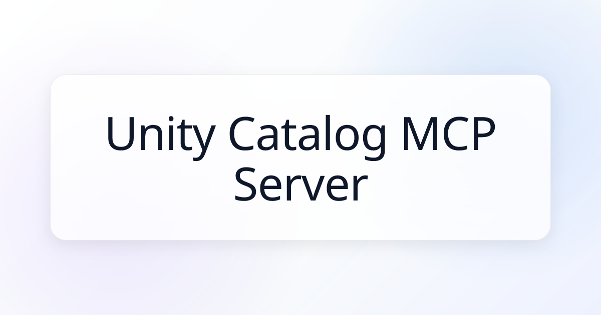 Unity Catalog MCP Server | Awesome MCP Servers