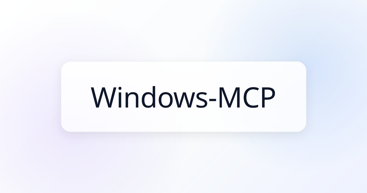 Windows-MCP Server | Awesome MCP Servers