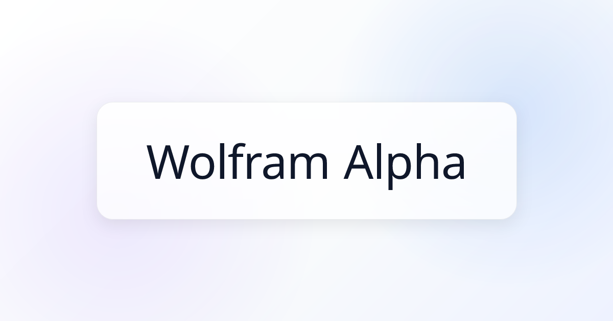 Wolfram Alpha | Awesome MCP Servers