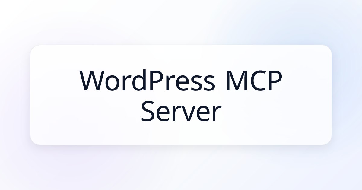 WordPress MCP Server | Awesome MCP Servers
