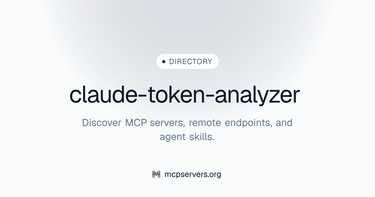 Claude Token Analyzer MCP Server | Awesome MCP Servers