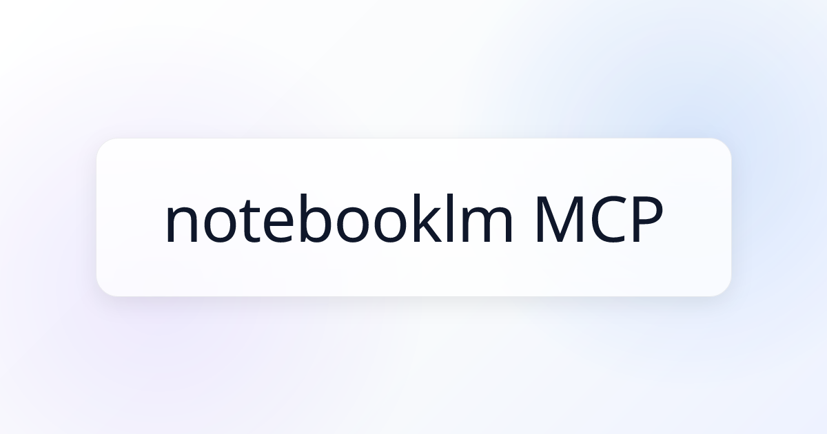 notebooklm MCP | Awesome MCP Servers