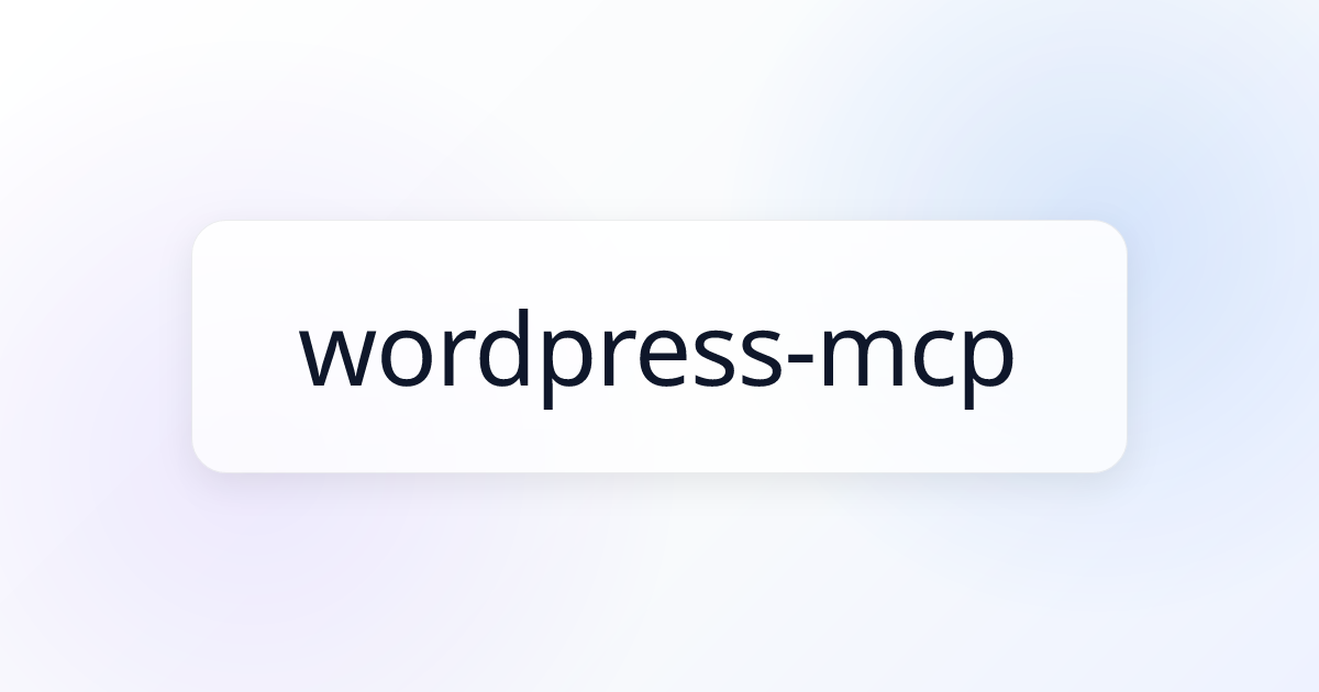 wordpress-mcp Server | Awesome MCP Servers